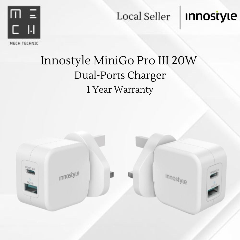 Innostyle MiniGo Pro III 20W Dual-Port Charger with PD & QC3.0 (IC20 ...