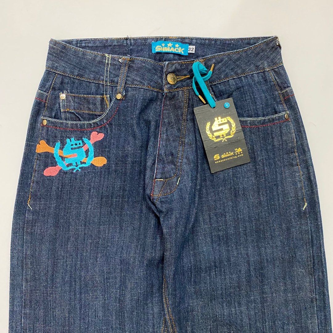 Japanese Style Shmack Raw Denim Embroidery Pants on Carousell