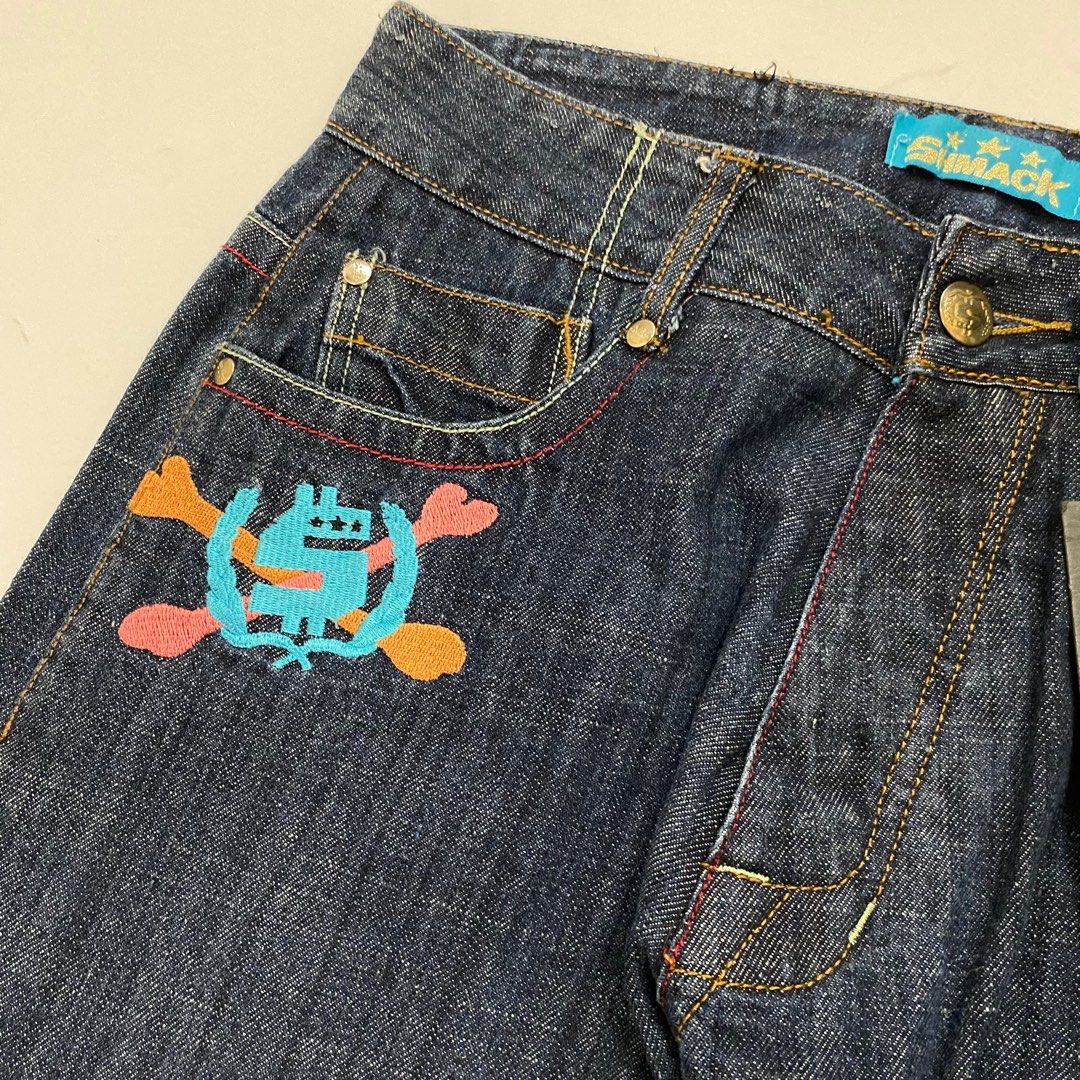 Japanese Style Shmack Raw Denim Embroidery Pants on Carousell