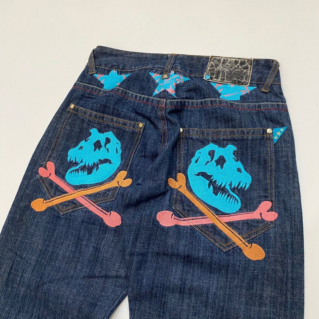 Japanese Style Shmack Raw Denim Embroidery Pants on Carousell