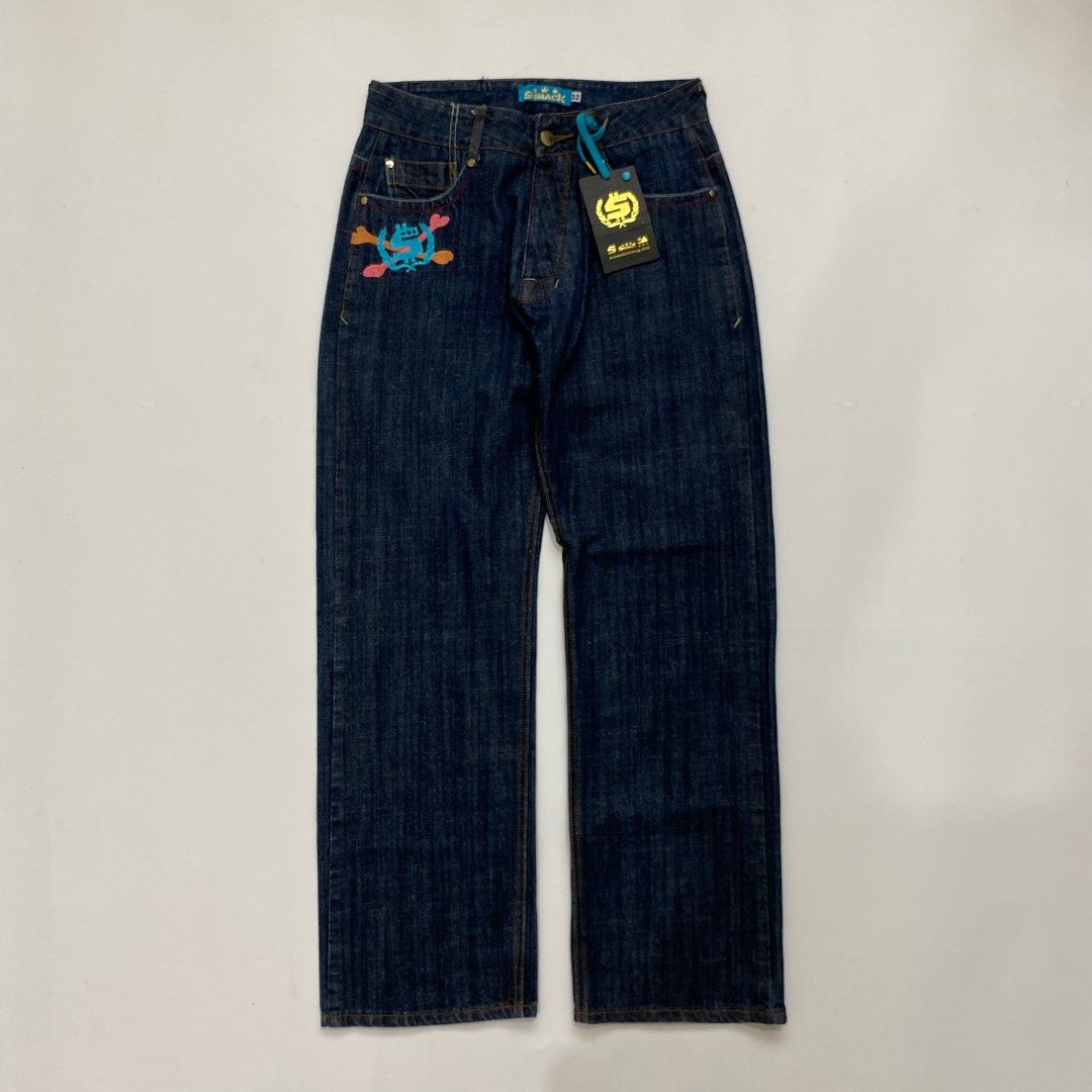 Japanese Style Shmack Raw Denim Embroidery Pants on Carousell