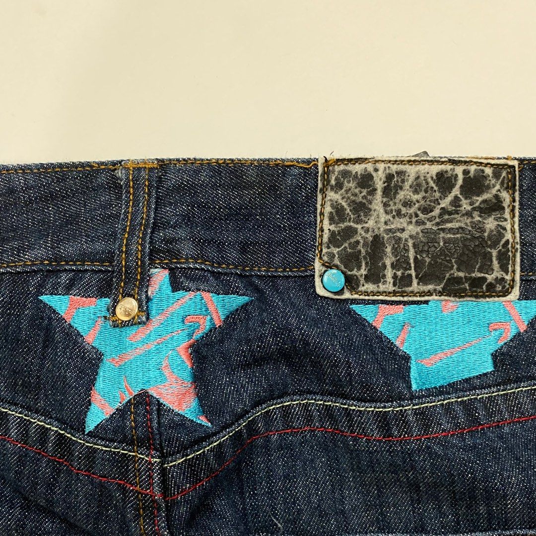 Japanese Style Shmack Raw Denim Embroidery Pants on Carousell