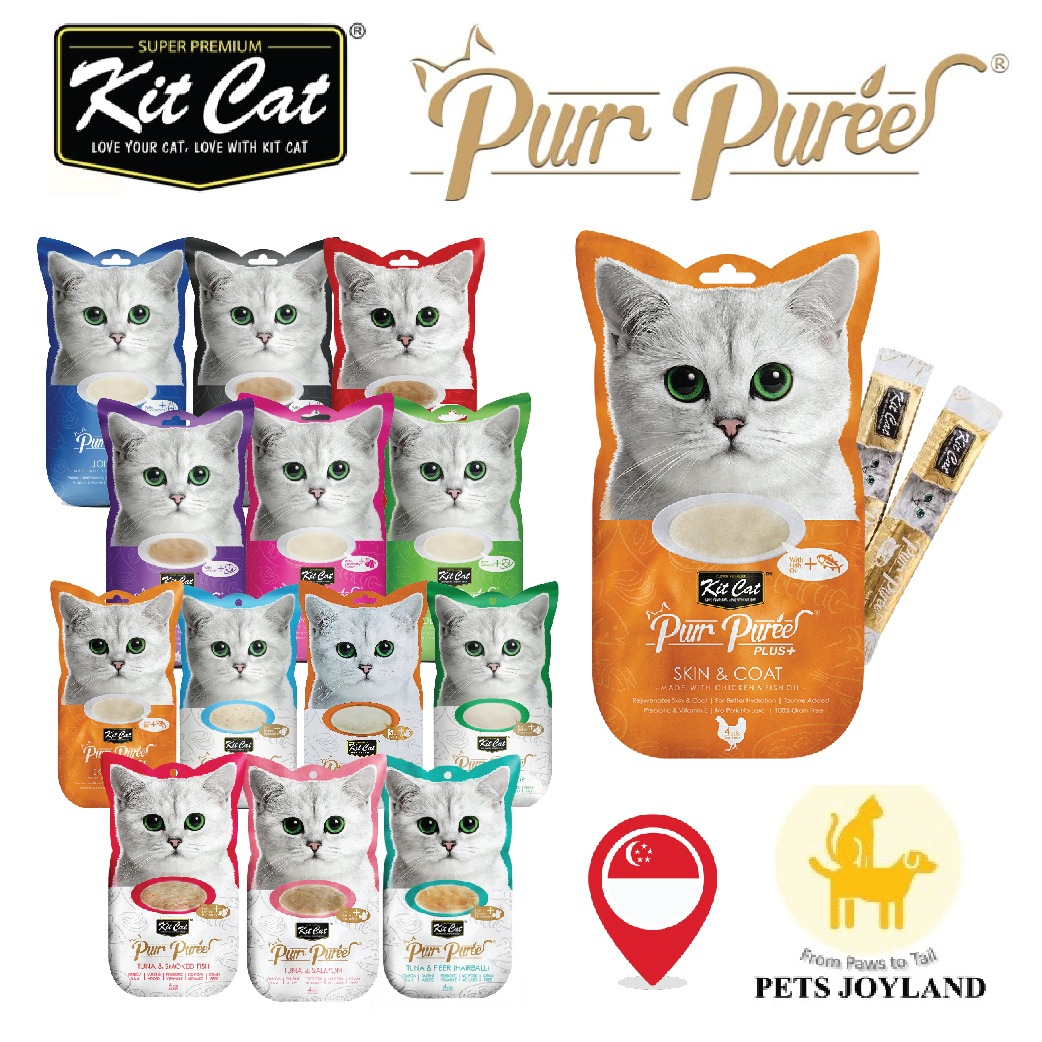 KitCat Purr Puree Cat Pets Treat Cat Kitten Care Tuna Collagen Chicken ...
