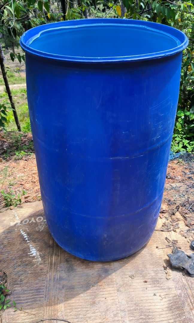 Kuala pilah tong air tong biru 200 liter tong drum plastic bekas tong ...