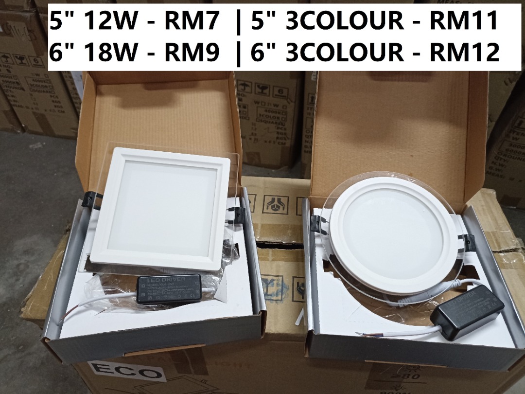 LED Glass Downlight 5/6inch, Furniture & Home Living, Lighting & Fans ...