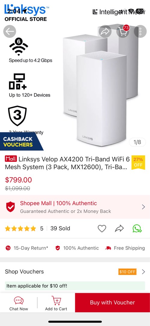 Linksys AX4200 MX4200 Warranty 3 unit, Computers & Tech, Parts ...