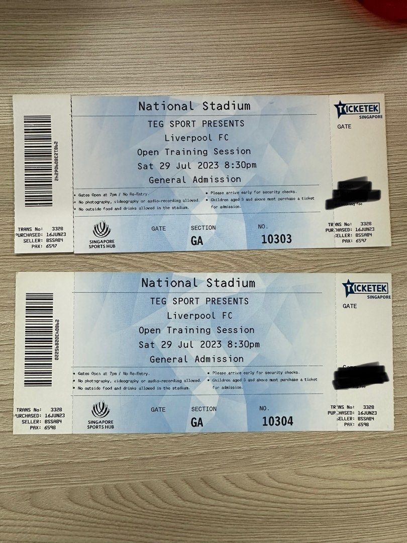 Liverpool FC open training session tickets, Tickets & Vouchers, Event Tickets on Carousell