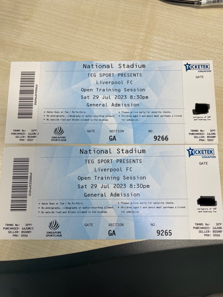 Liverpool FC training ticket, Tickets & Vouchers, Event Tickets on ...