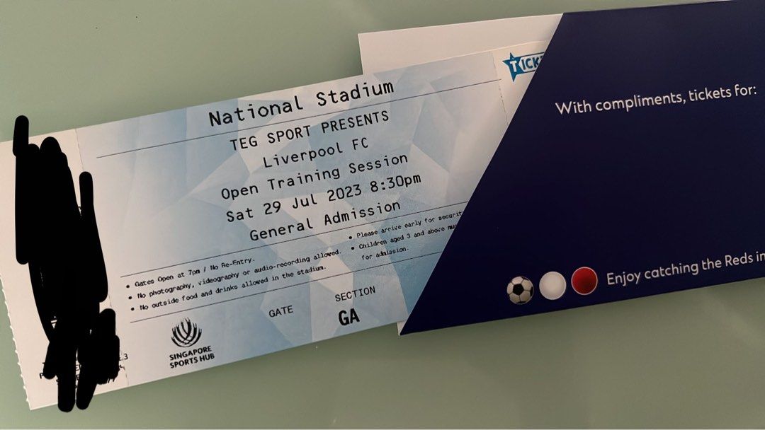 Liverpool FC Training tix (x2), Tickets & Vouchers, Event Tickets on ...