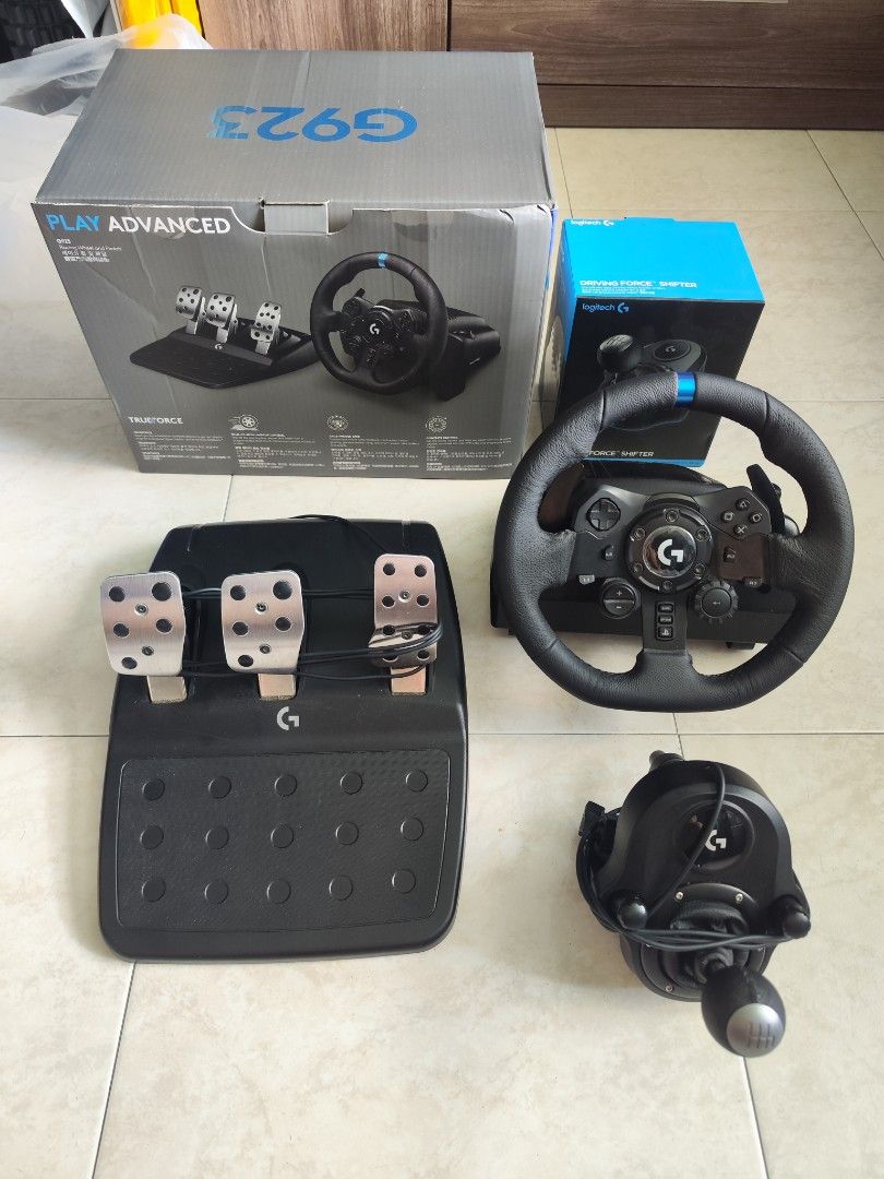 Logitech G923 + Logitech Driving Force Shifter, Video Gaming, Gaming ...