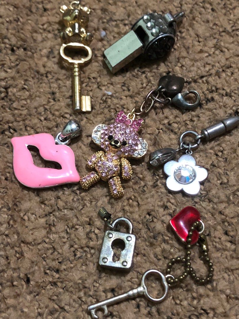 Lot set of cute fancy small metal charms on Carousell