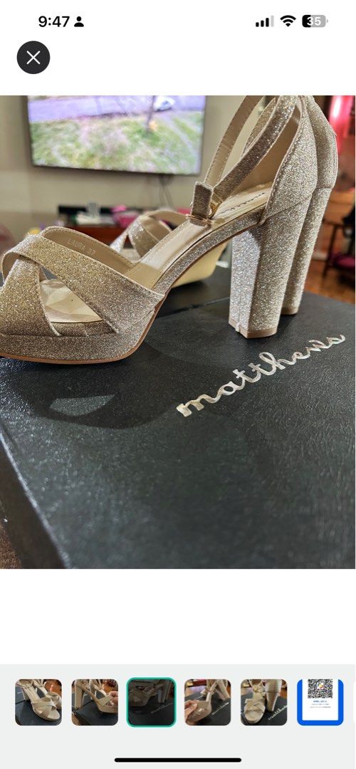 Matthew Platform Heels in gold on Carousell
