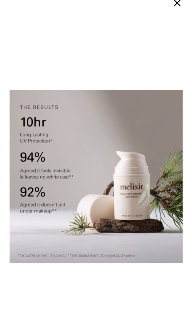 Melixir Vegan Airfit Sunscreen Mini 20ml, Beauty & Personal Care, Face ...