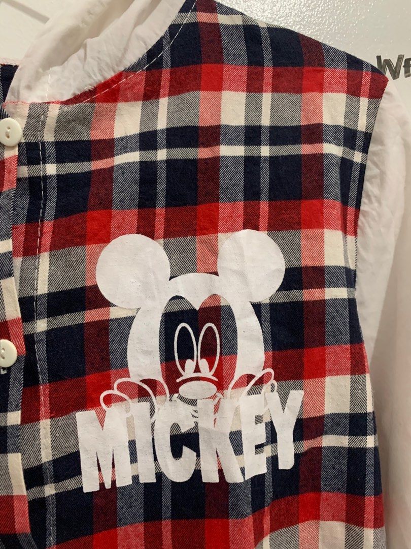 Mickey Mouse Plaid Jacket Hoodie Kids and Petite Teens on Carousell