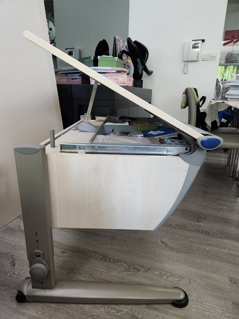 Moll Runner Blue Ergonomic Study Table and Maximo Chair, Furniture ...