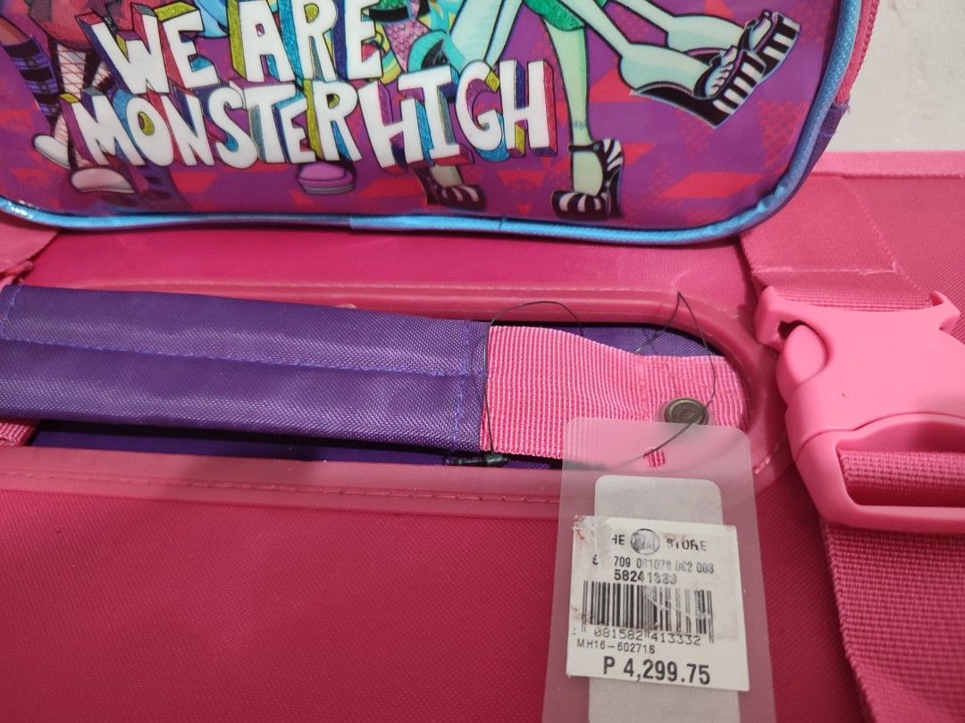 Brand New Monster High Box Type Trolley Bag (Large Size), Babies & Kids ...