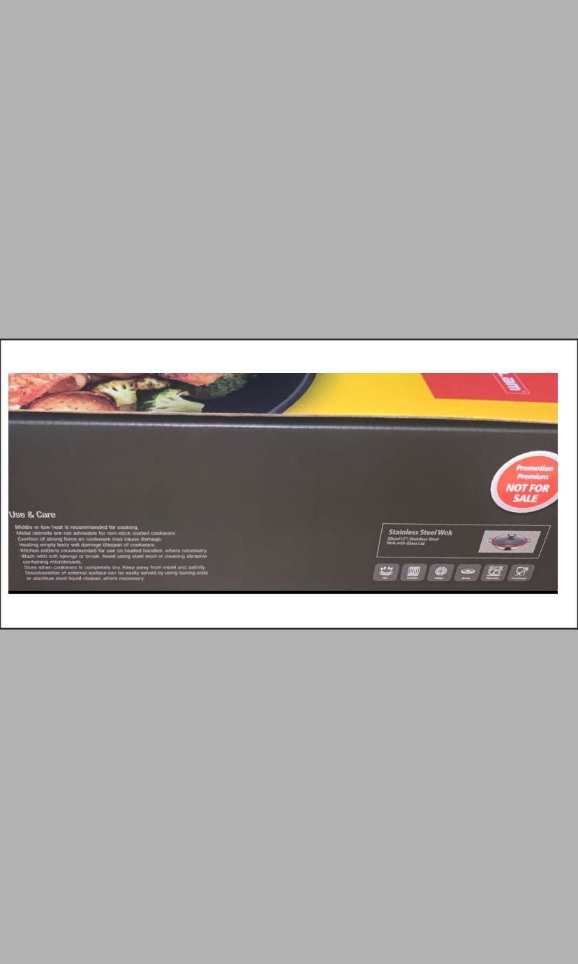 Neoflam - stainless steel wok 30cm, Furniture & Home Living ...
