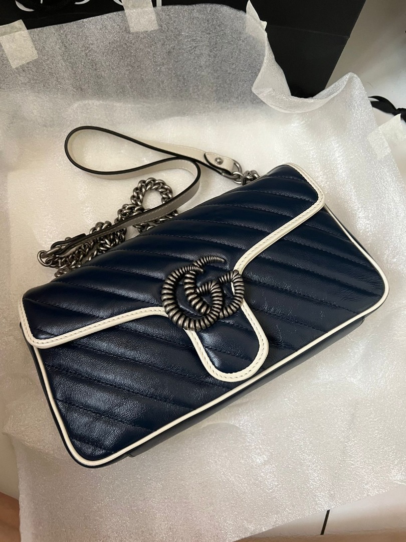NEW Gucci Marmont Small 26cm comes with rec juli 2023, db, and paperbag, Barang Mewah, Tas ...