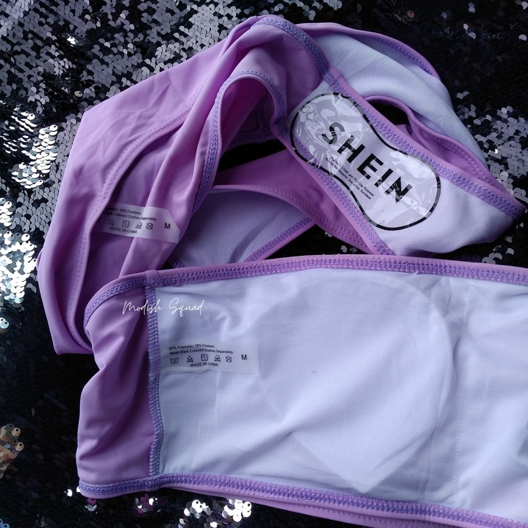 New Lilac Swimsuit Lilac Bikini Pastel Color Bandeau Tube Swimsuit Lavender Swimsuit Highwaist