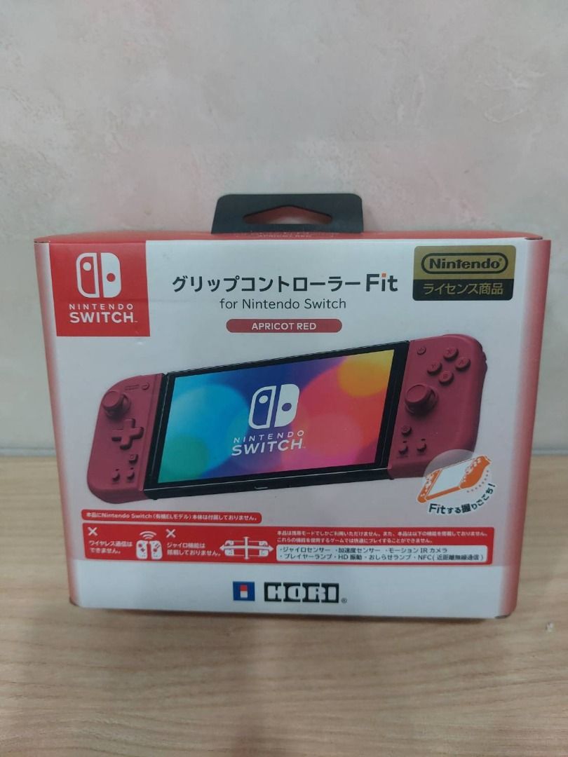 【Nintendo 任天堂】二手 NS Switch HORI 專業控制手把 分體式控制器 FIT 便攜式 連發 杏紅色 Handle, remote control, rocker, 電玩 ...
