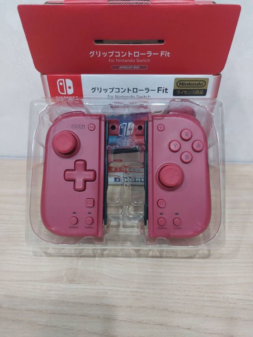 【Nintendo 任天堂】二手 NS Switch HORI 專業控制手把 分體式控制器 FIT 便攜式 連發 杏紅色 Handle, remote control, rocker, 電玩 ...