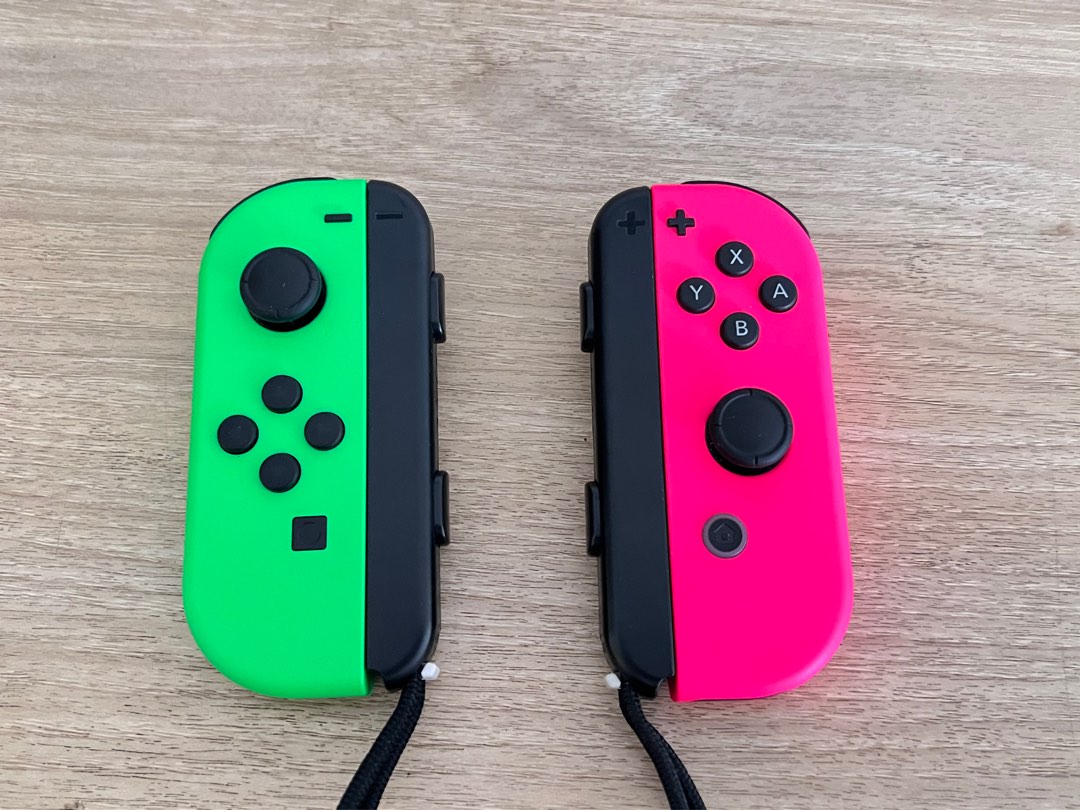 Nintendo Switch Green Pink Joycon, Video Gaming, Gaming Accessories ...