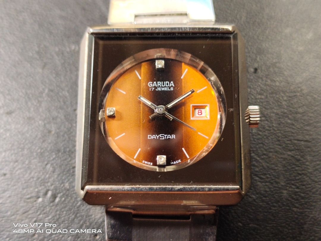 NOS-1970s Garuda Daystar Mechanical Hand-Winding Watch, Men's Fashion ...