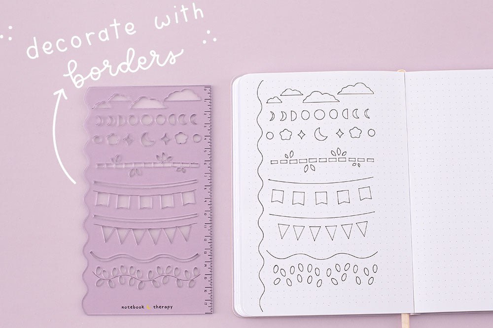 Notebook Therapy Bullet Journal Stencils, Hobbies & Toys, Stationery ...