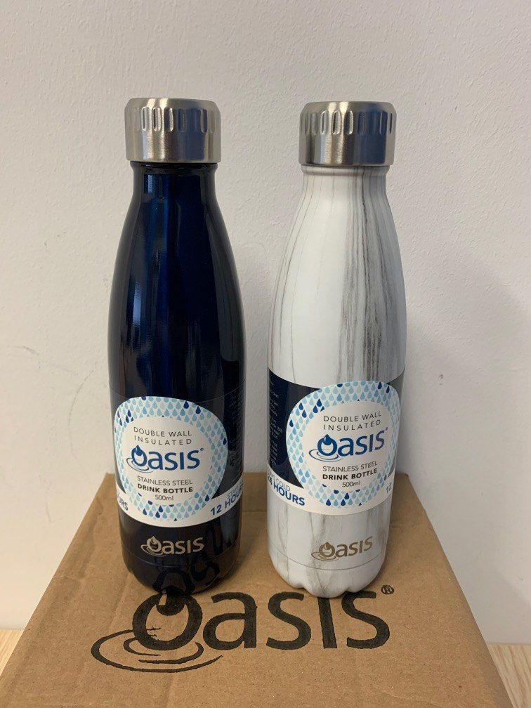 Oasis Double Insulated Stainless Steel Bottle 500ml (Marble - Matt ...