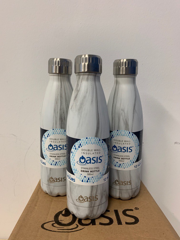Oasis Double Insulated Stainless Steel Bottle 500ml (Marble - Matt ...