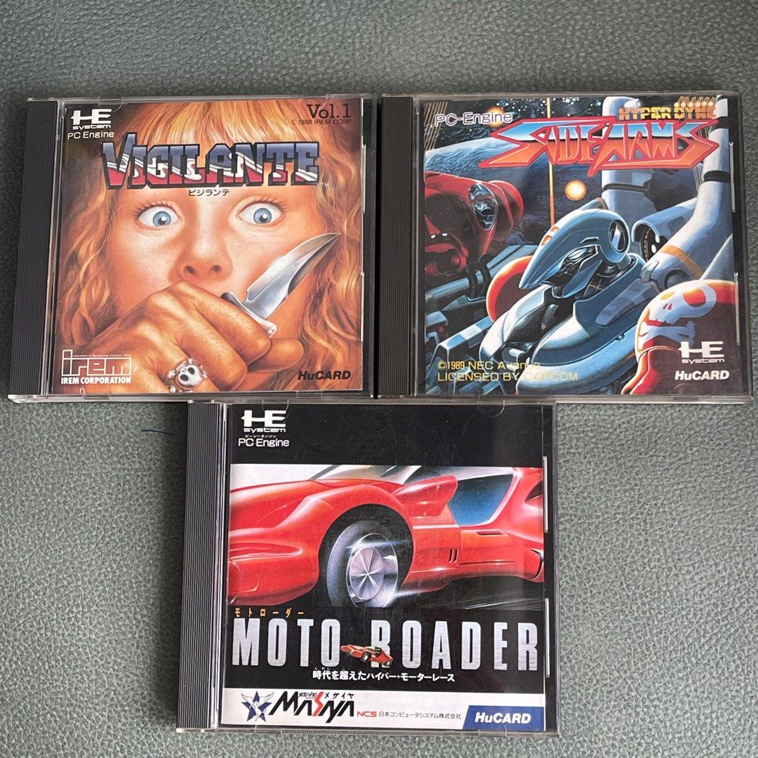 PCE PC Engine game Vigilante, Sidearms, motion roader HuCard, 電子遊戲 ...