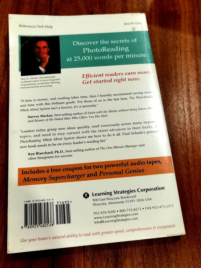 PhotoReading Speed Reading Memory Brain Power Book 3rd Edition By Paul ...