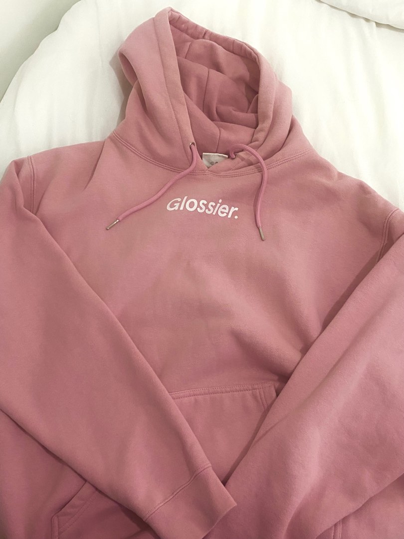LARGE Glossier Hoodie Pink on Carousell