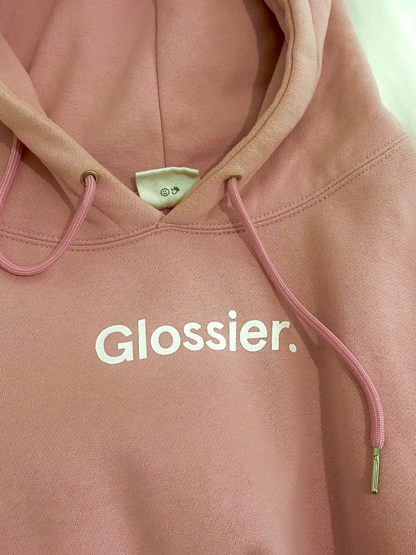 LARGE Glossier Hoodie Pink on Carousell