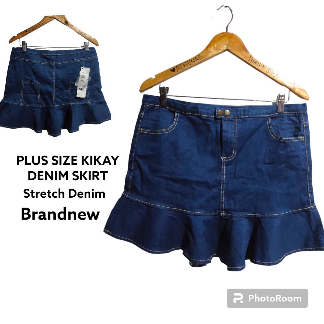 PLUS SIZE KIKAY STYLE DENIM SKIRT on Carousell