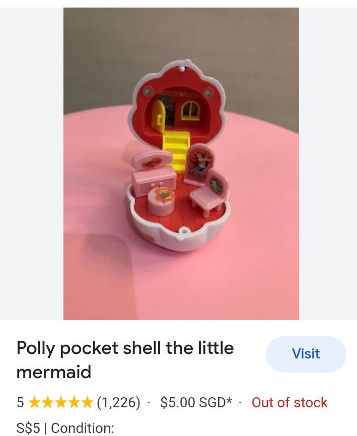 Polly Pocket Shell The Little Mermaid, Hobbies & Toys, Toys & Games on ...