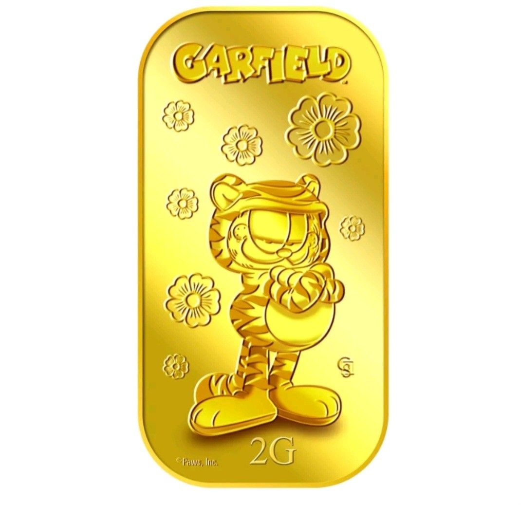 Pure Gold bar Garfield 2grams, Luxury, Accessories on Carousell