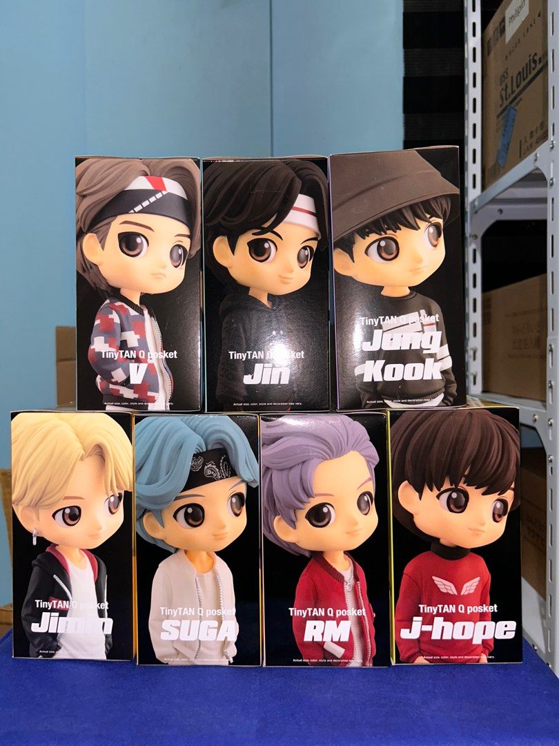 Q Posket TinyTan BTS Set of 7 With Free Banpresto Dynamite Display Box, Hobbies & Toys, Toys ...