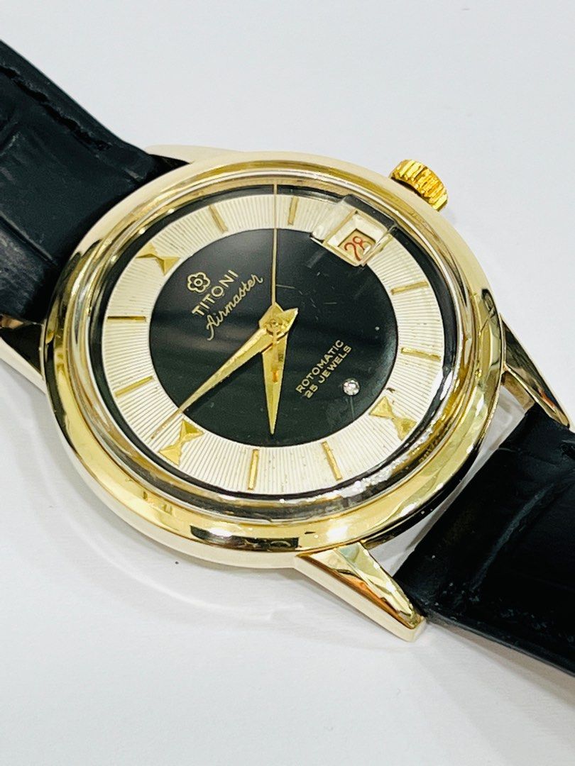 Rare 14K Solid Gold Titoni Automatic Watch(W0776), Hobbies & Toys, Memorabilia & Collectibles ...