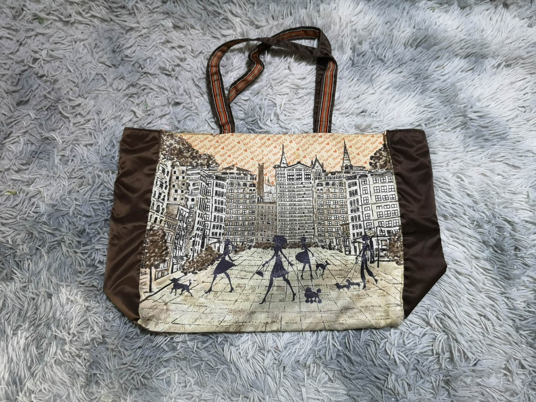 Reiko Aoki Brown Printed Tote Bag on Carousell