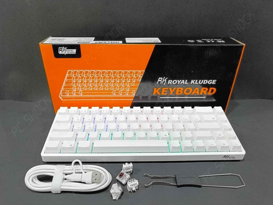 ROYAL KLUDGE RKG68 HOT-SWAPABLE MECHANICAL KEYBOARD WHITE (B-NEW ...