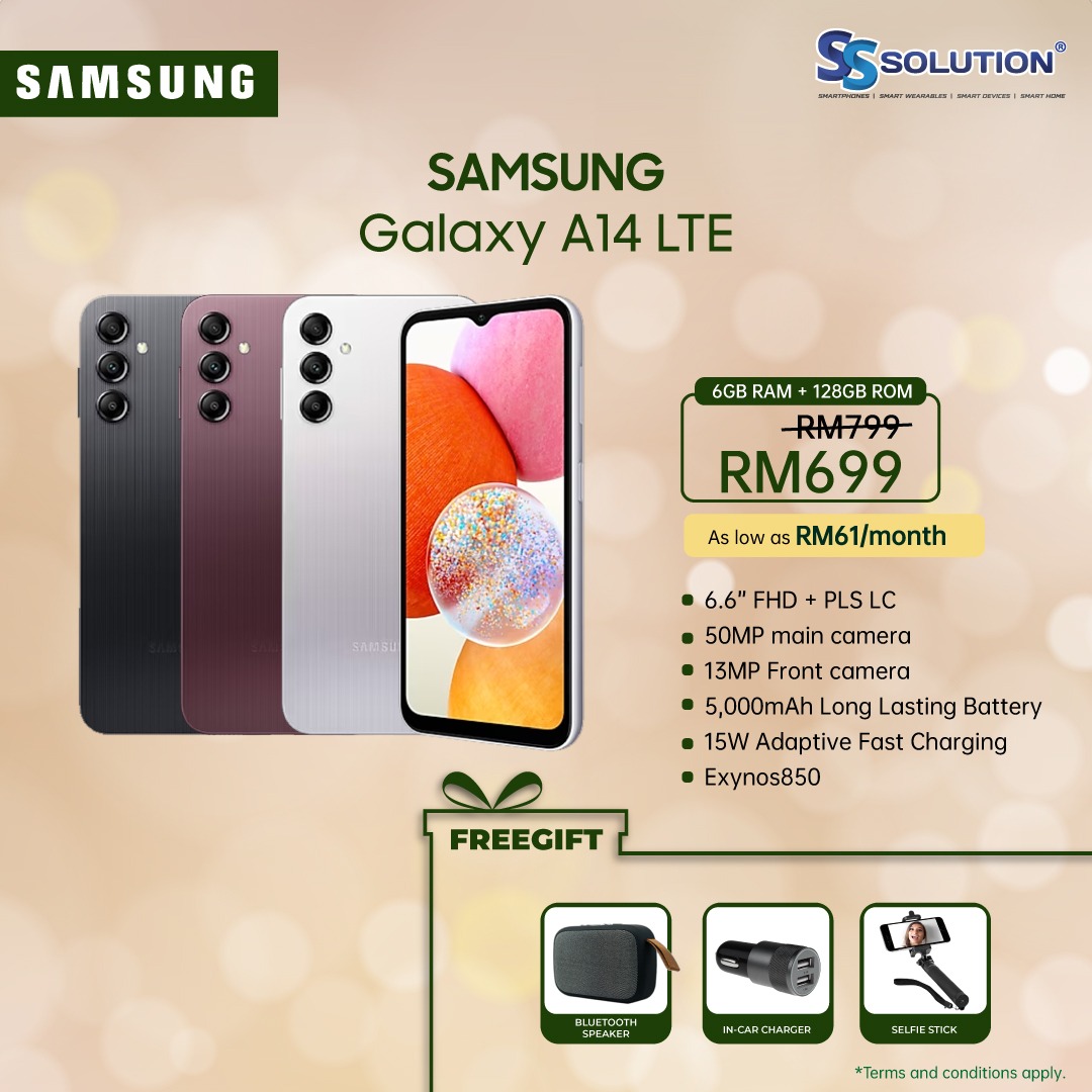 SAMSUNG A14 LTE 6+128GB | 6.6 INCH FHD+ DISPLAY | 50MP MAIN CAMERA ...