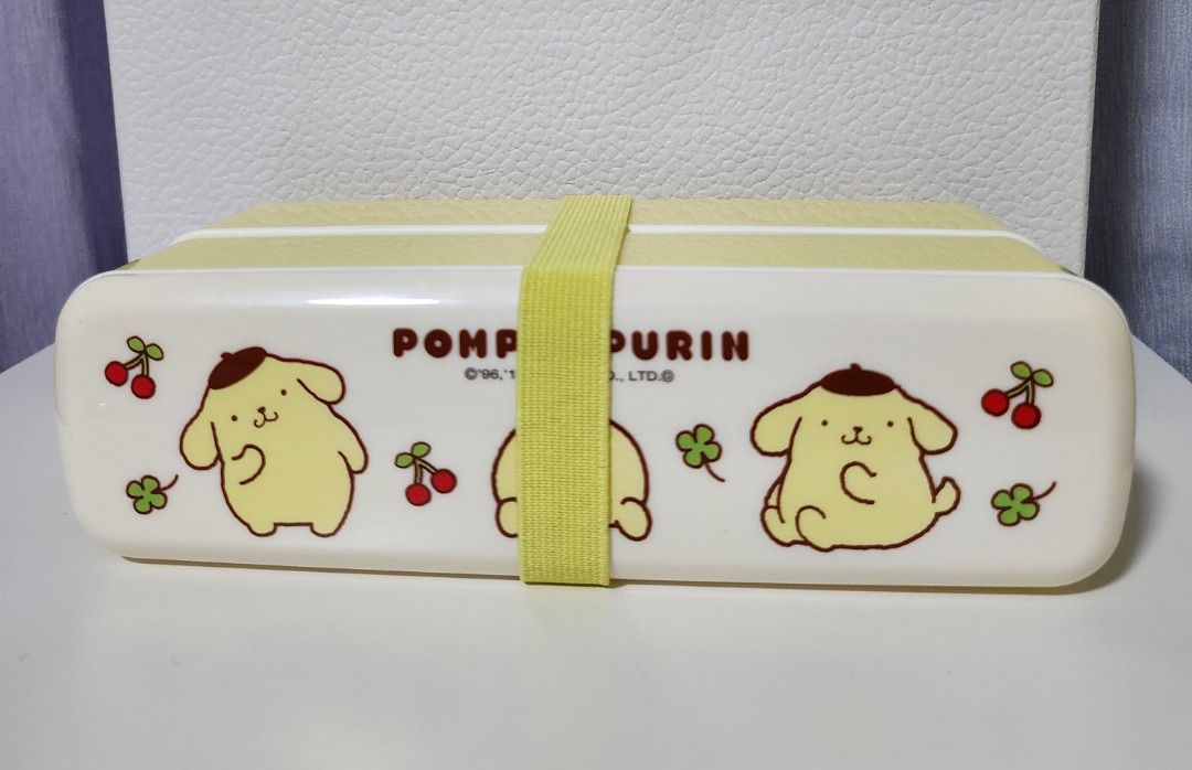 Sanrio pompom purin bento box with chopsticks on Carousell