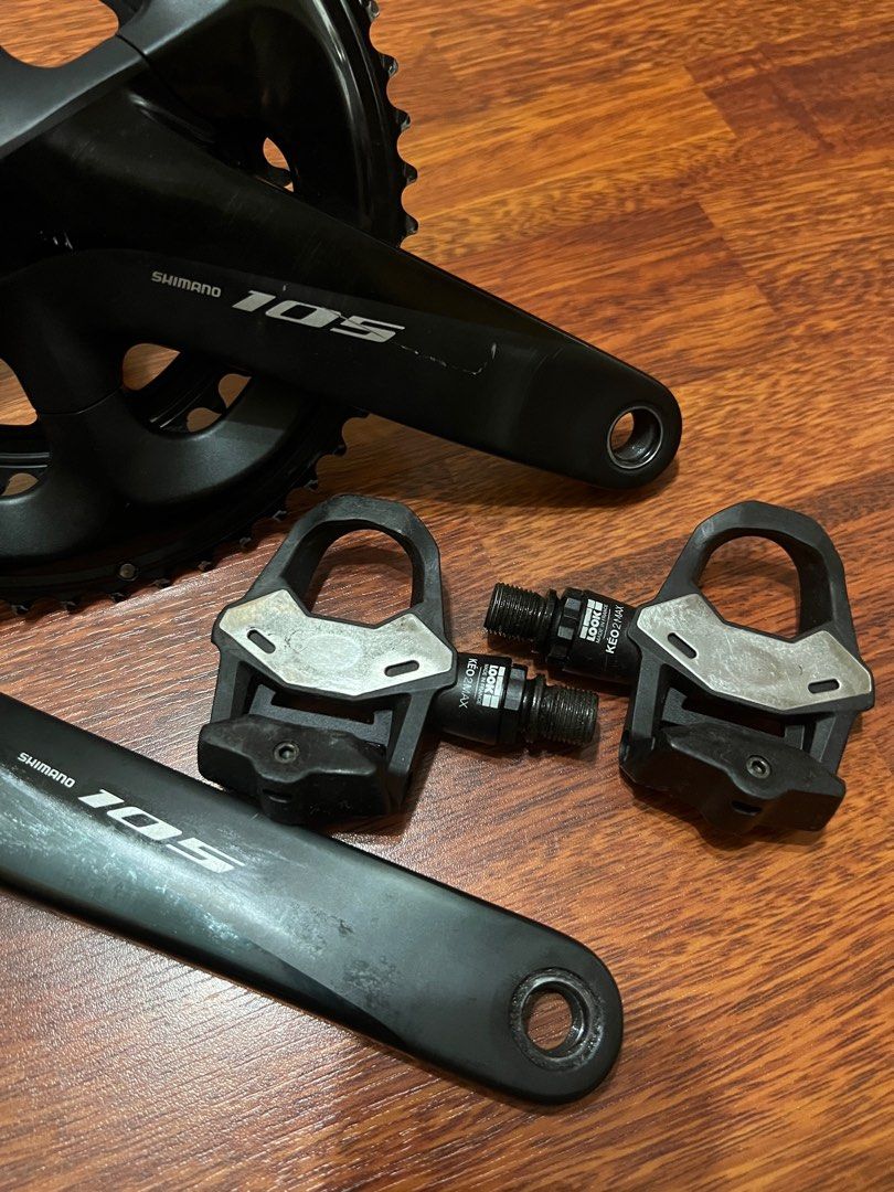 Shimano 105 FC-R7000 Crankset 50/34T with Look Keo 2 Max pedals, Sports ...