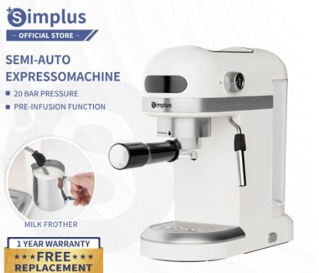 Simplus Semi Auto Espresso Machine With Steam Milk Frother Coffee Maker ...