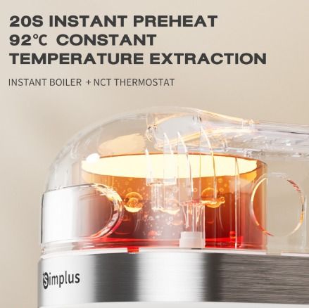 Simplus Semi Auto Espresso Machine With Steam Milk Frother Coffee Maker 20Bar Pressure 1.4L ...