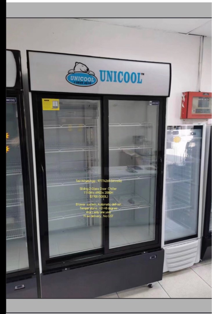 Sliding 2 Glass Door Chiller, TV & Home Appliances, Kitchen Appliances ...