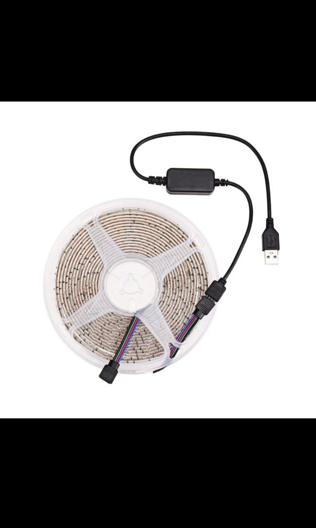 Smart phone control music sensor RGB led STRIP LIGHT complete set plug ...