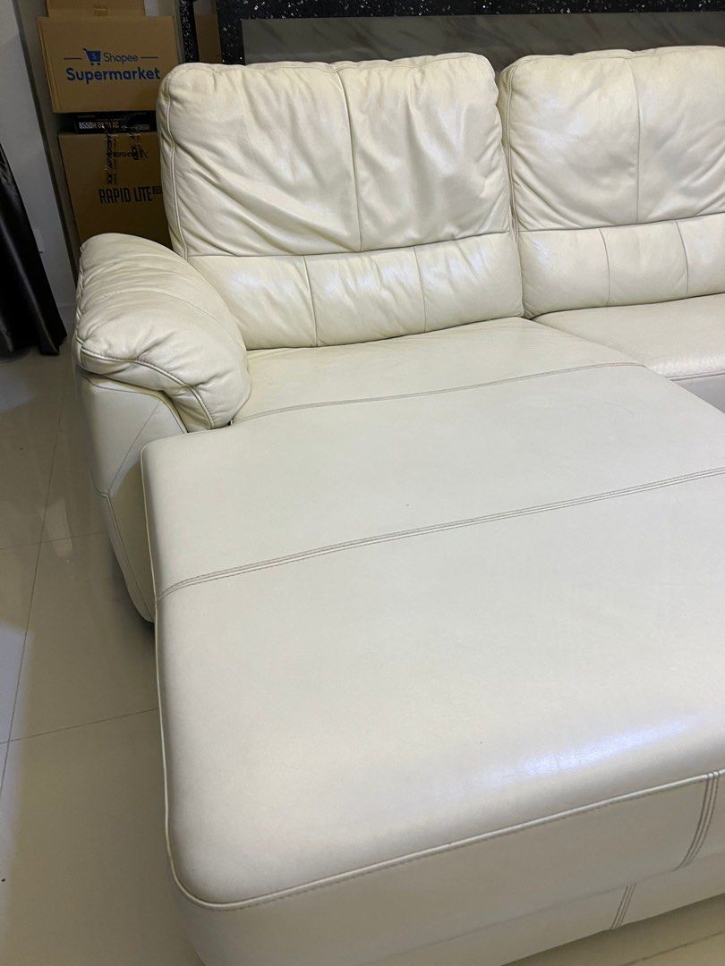 Sofa- Cellini genuine leather, Furniture & Home Living, Furniture ...