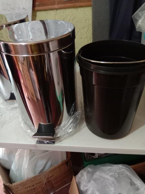STAINLESS TRASH BIN, Furniture & Home Living, Cleaning & Homecare ...